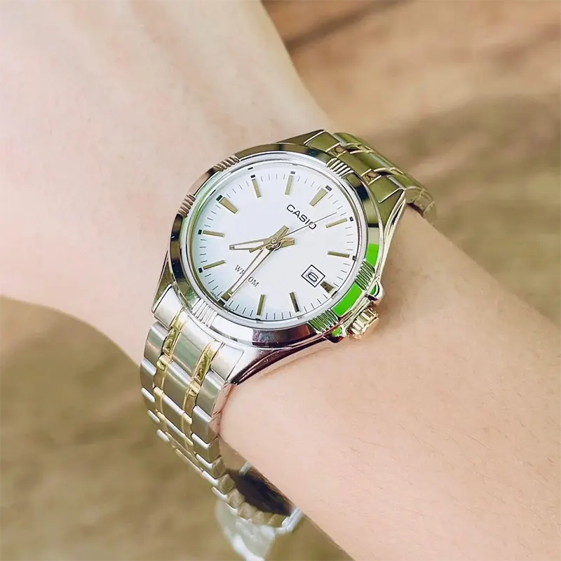 Casio Two-tone White DIal Couple Watch- MTP/LTP-1308SG-7AVDF | Watch ...