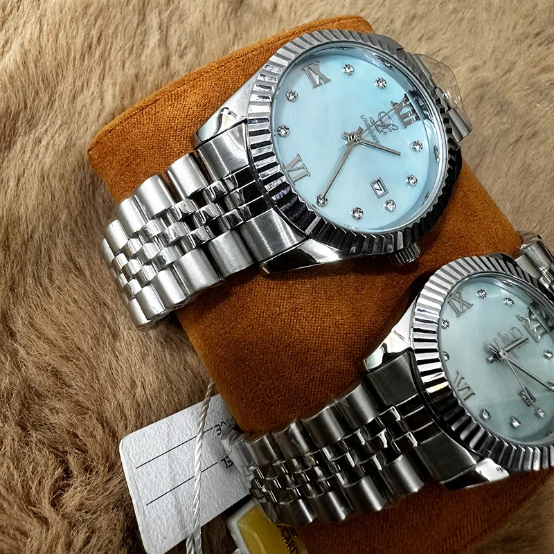 Louis Cardin Tiffany Blue Dial Couple Set- 1800G/8800L | Watch Shop BD