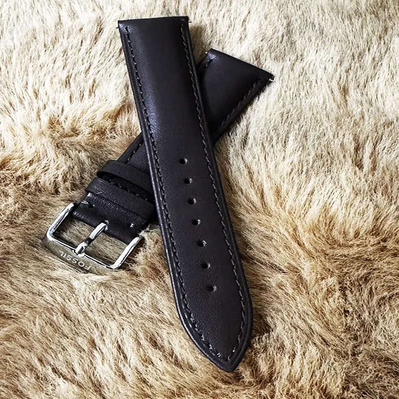 Fossil 20mm Coffee Leather Watch Strap -Craftsmanship Timepieces ...