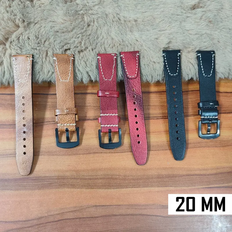 20mm Red Watch Strap Genuen Leather Premium Quality | Watch Shop BD