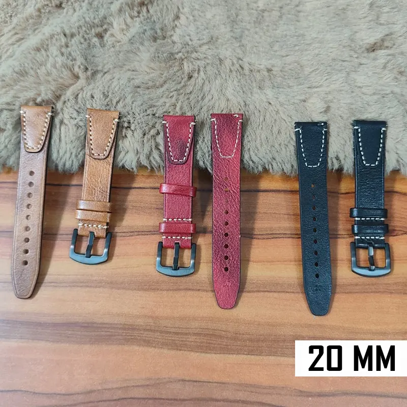 20mm Red Watch Strap Genuen Leather Premium Quality | Watch Shop BD