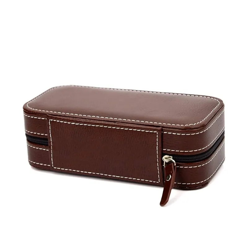 2 SLot Brown Leather Watch Box Premium Quality | Watch Shop BD