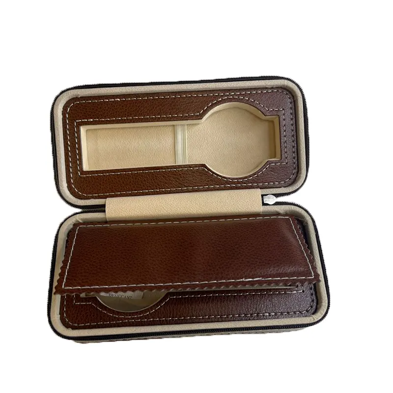 2 SLot Brown Leather Watch Box Premium Quality | Watch Shop BD