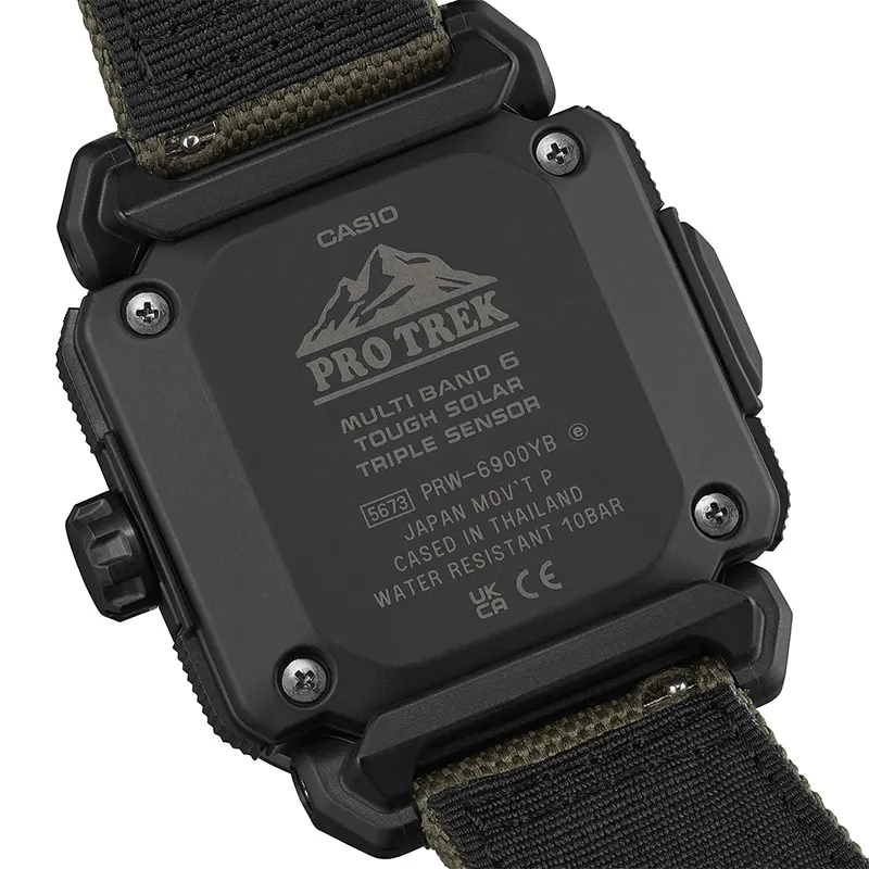 Casio Pro Trek Khaki Green Radio Tough Solar Men's Watch- PRW-6900YB-3 ...