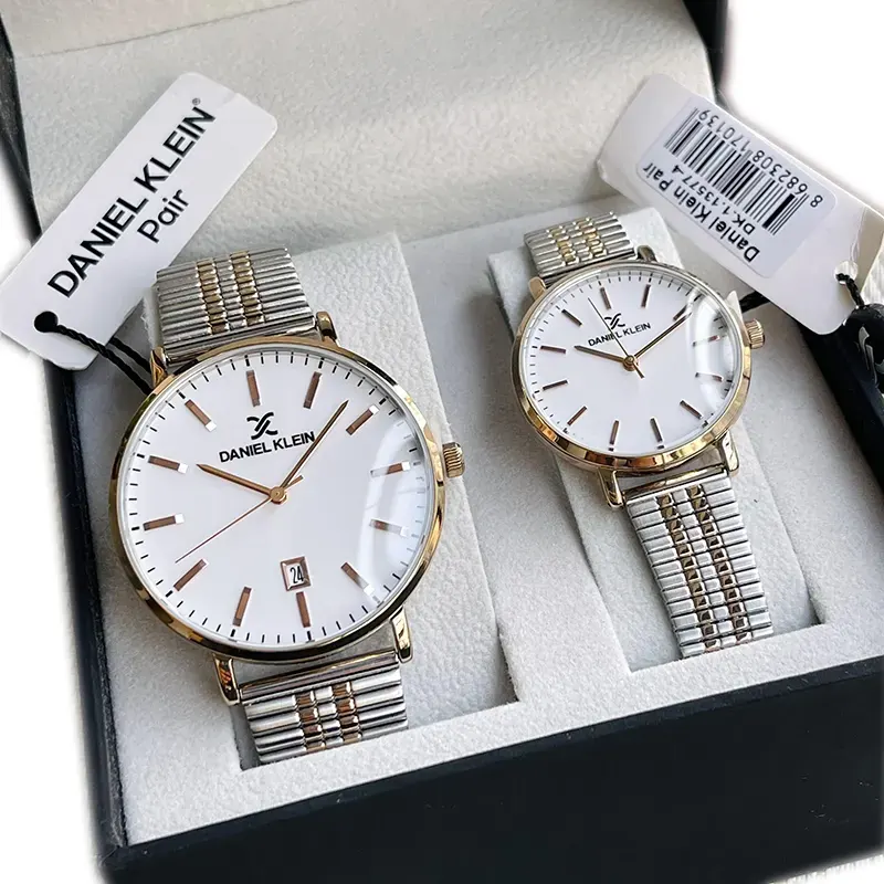 Daniel Klein White Dial Two-tone Couple Set- DK.1.13577-4 | Watch Shop BD