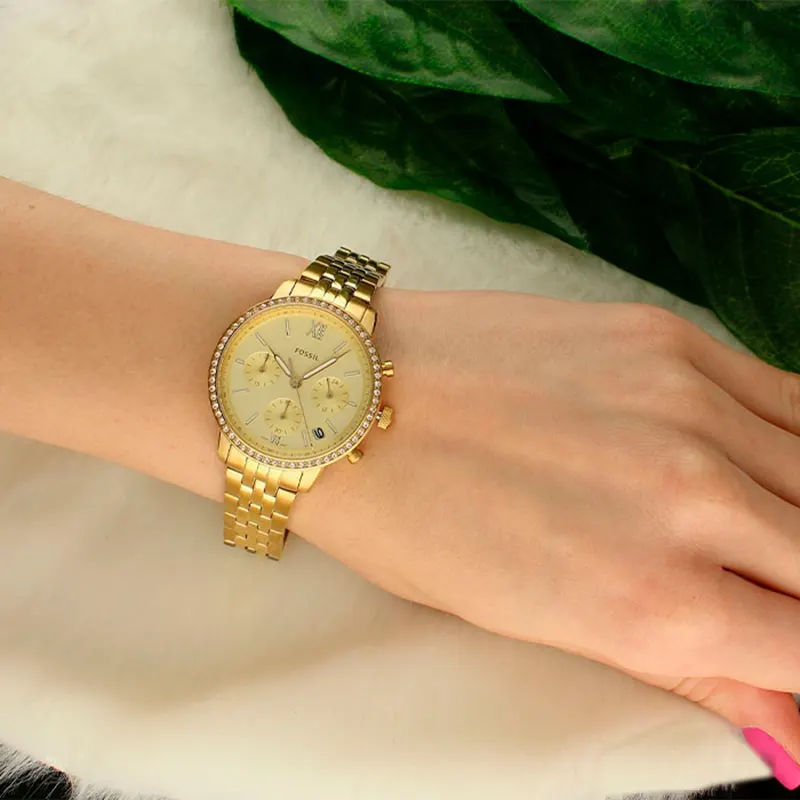 Fossil Neutra Chronograph Gold Dial Ladies Watch- ES5219 | Watch Shop BD