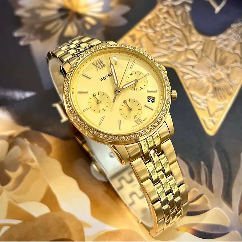 Fossil Neutra Chronograph Gold Dial Ladies Watch- ES5219 | Watch Shop BD