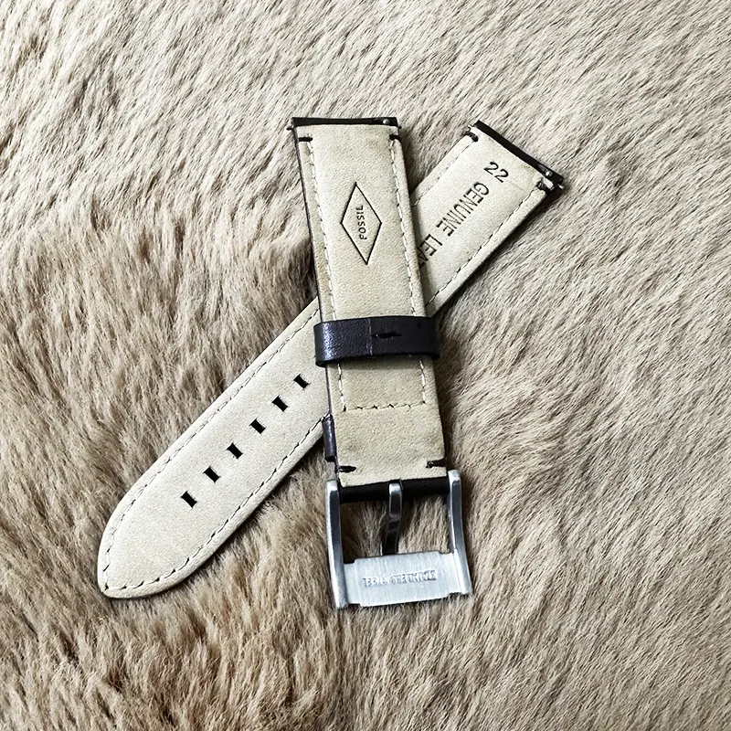 Fossil 22mm Coffee Leather Watch Strap -Craftsmanship Timepieces ...