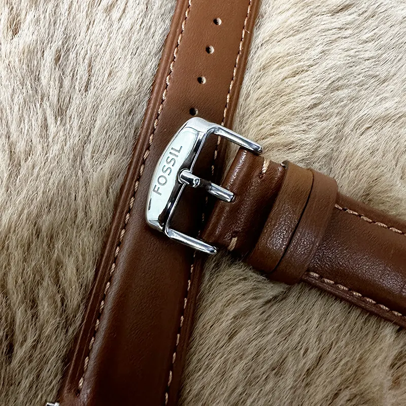 Fossil 20mm Brown Leather Strap – Timeless Sophistication | Watch Shop BD