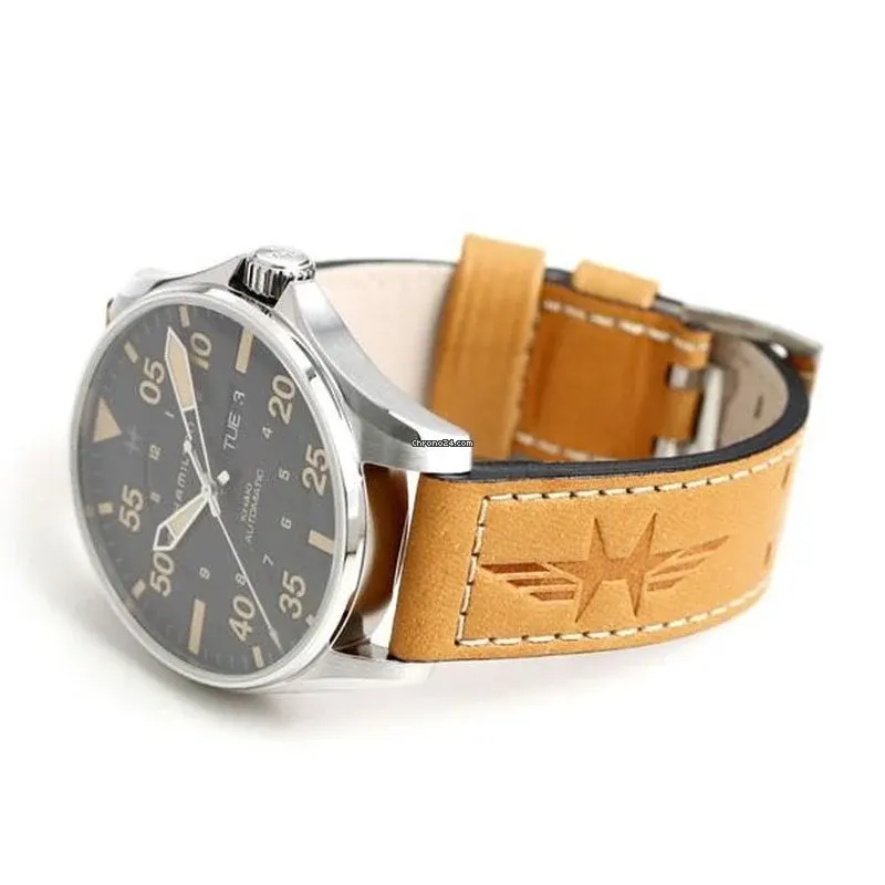 Hamilton Khaki Aviation Pilot Day Date Automatic Men's Watch- H64725531 ...