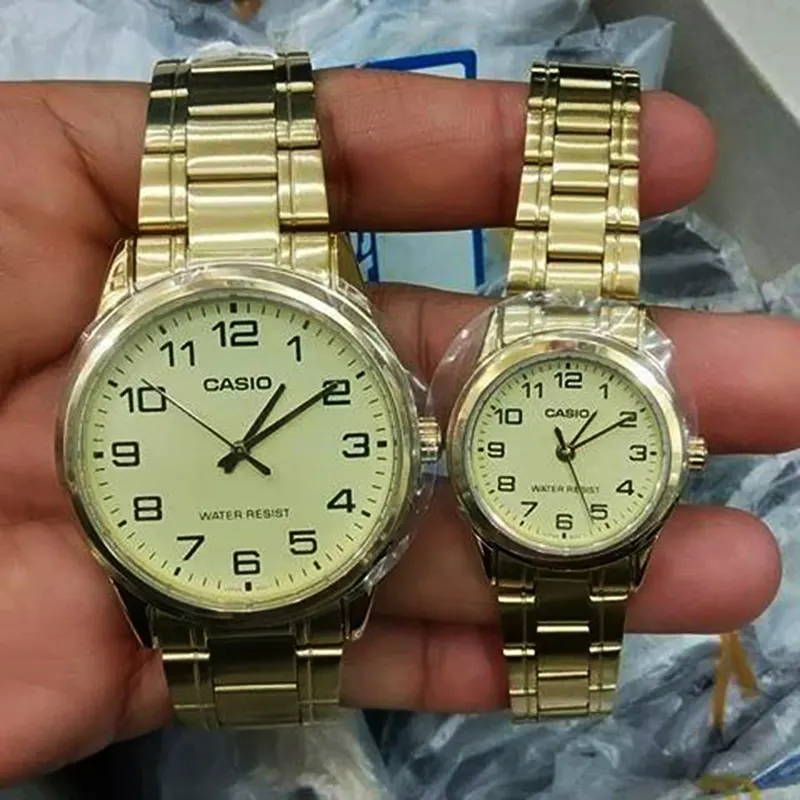 Casio Gold-tone Couple Watch- MTP/LTP-V001G-9B | Watch Shop BD