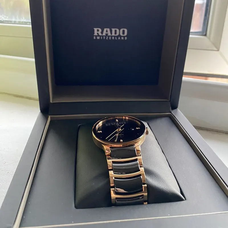 Rado Centrix Black Dial Two-tone Men's Watch- R30036712 | Watch Shop BD