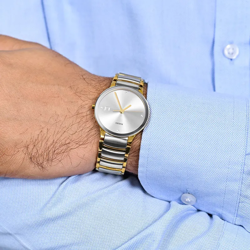 Rado Centrix Silver Dial Two-tone Fashion Men's Watch- R30931713 ...