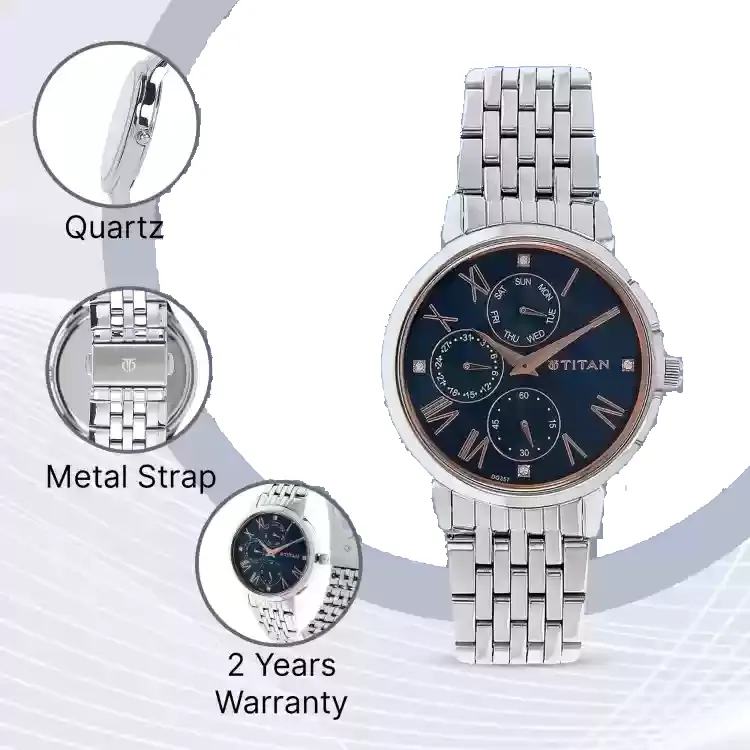 Titan Workwear Blue Dial Minerial Ladies Watch- 2569SM01 | Watch Shop BD