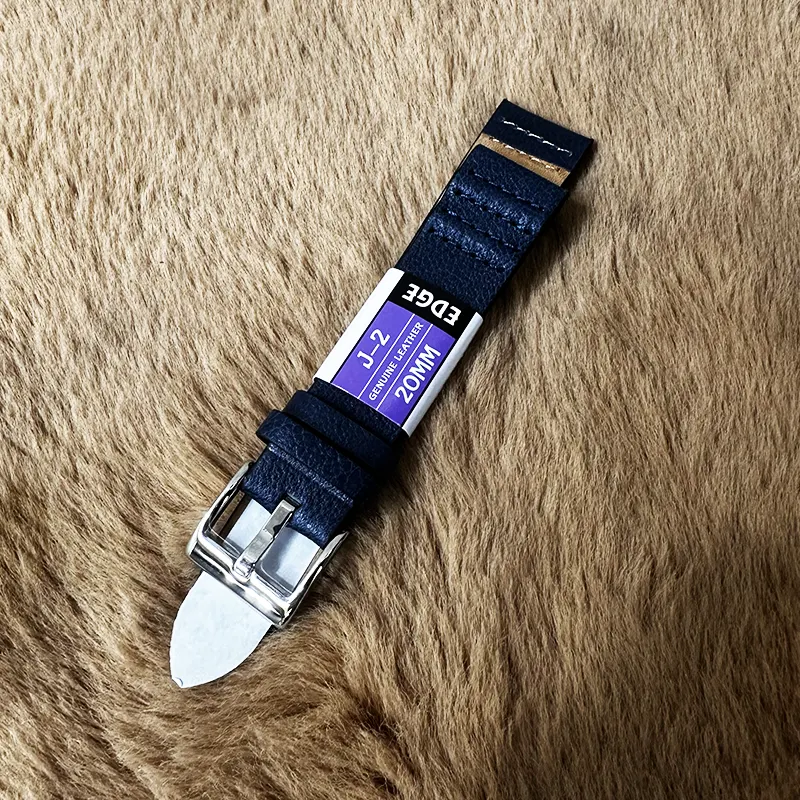 20mm Blue Leather Sweat-Resistant Watch Strap – Durable Replacement ...