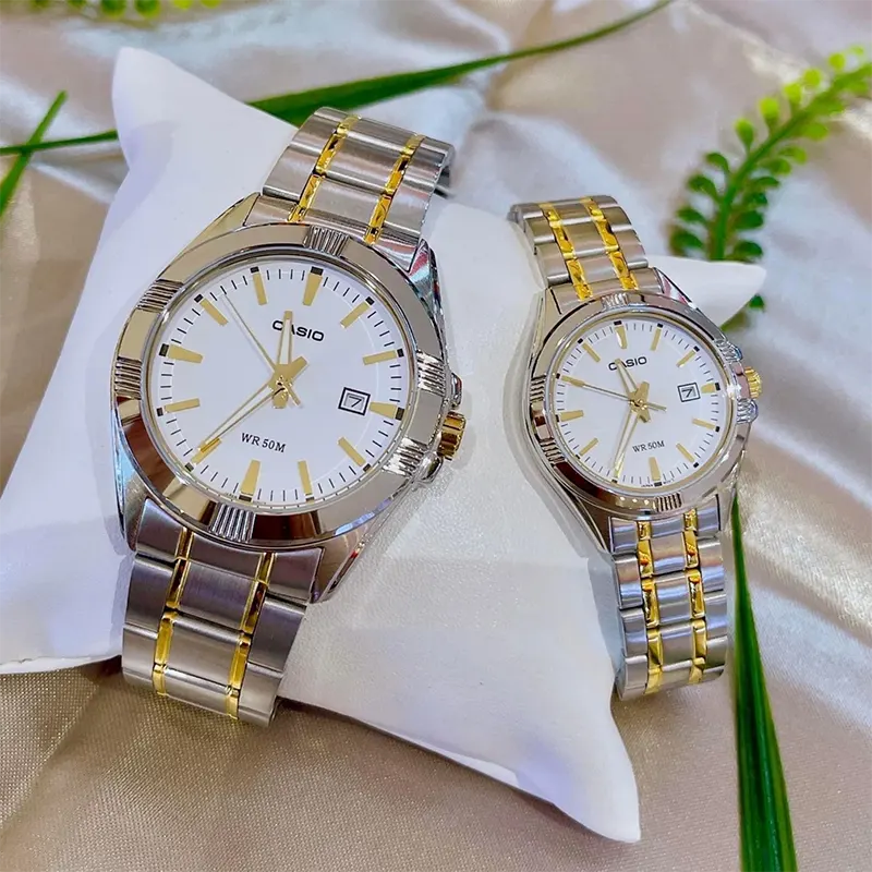 Casio Two-tone White DIal Couple Watch- MTP/LTP-1308SG-7AVDF | Watch ...