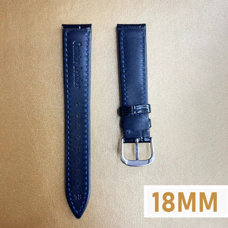 18 mm Black Leather Durable Watch Strap | Watch Shop BD