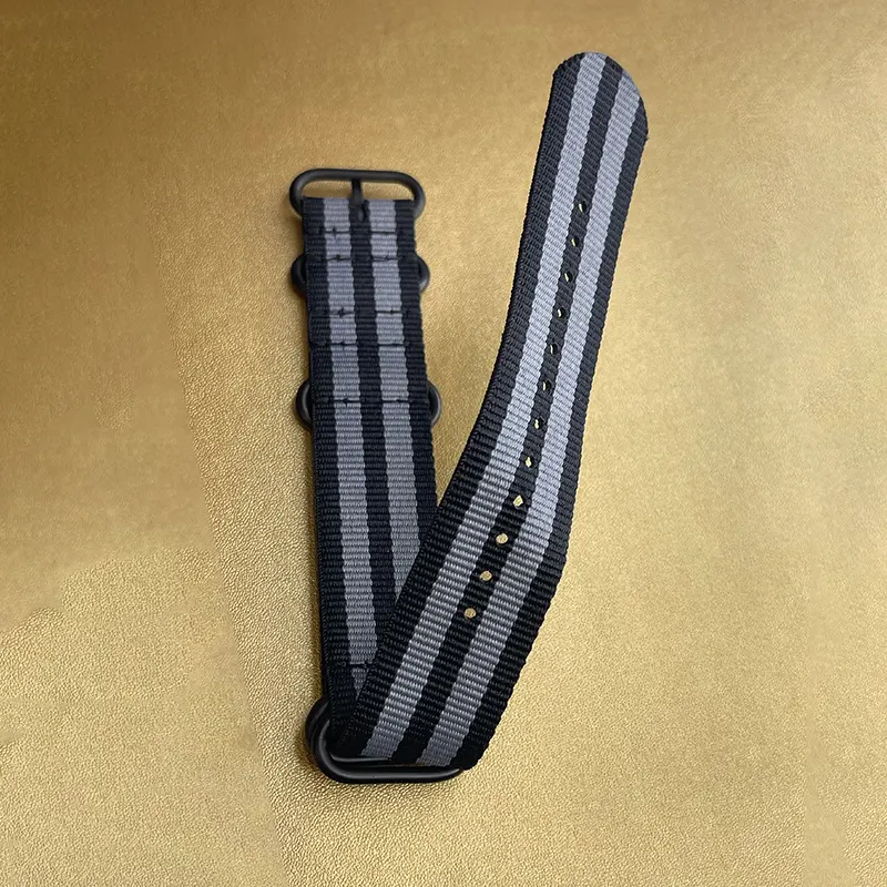 24mm Black and Grey Nylon NATO Watch Strap – Durable Design | Watch Shop BD