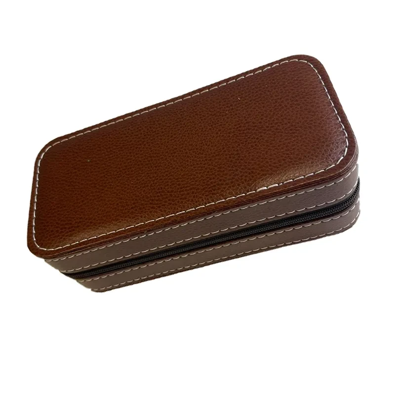 2 SLot Brown Leather Watch Box Premium Quality | Watch Shop BD