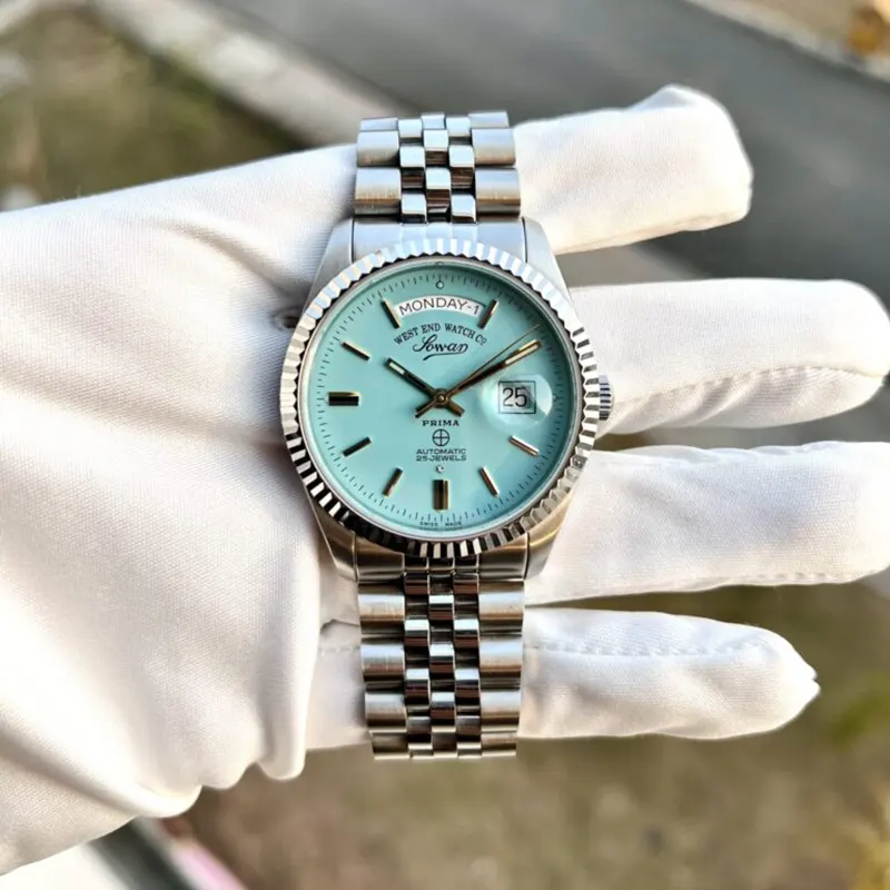 West End 'The Classic XL' Automatic Tiffany Dial Men's Watch- 6868.10. ...