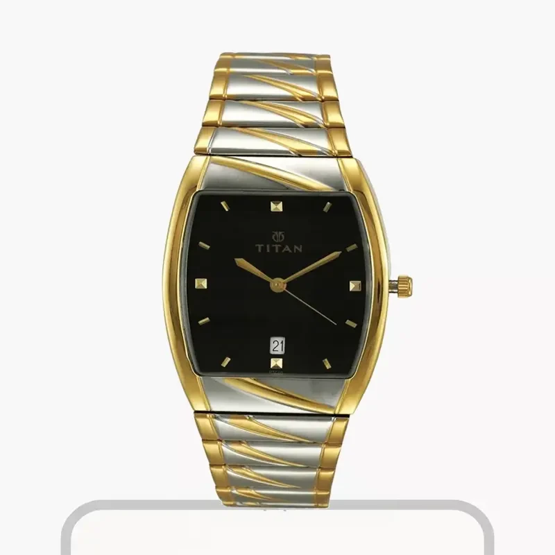 Titan Karishma Black Dial Two-tone Men's Watch- 9315BM02 | Watch Shop BD