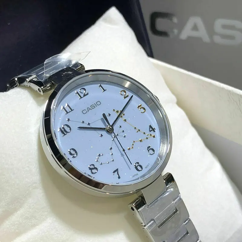 Casio Light Blue Dial Timekeeping Ladies Watch- LTP-E05D-2A | Watch Shop BD