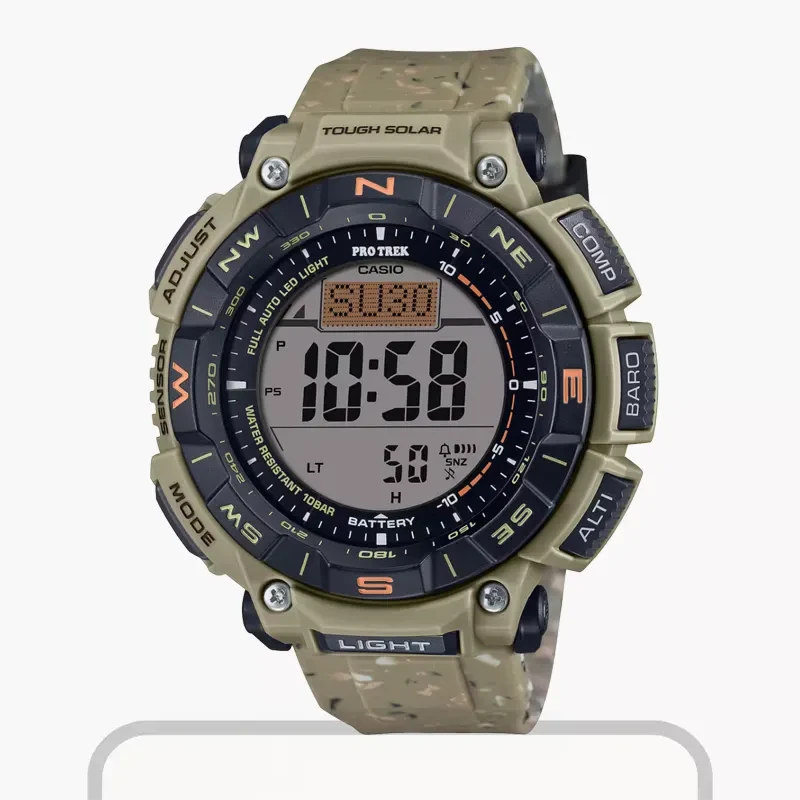Casio Pro Trek Solar Power Resin Strap Digital Men's Watch- PRG-340SC-5 ...