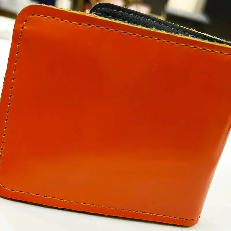 Classic Orange Leather Bifold Imported Dust pouch Wallet | Watch Shop BD