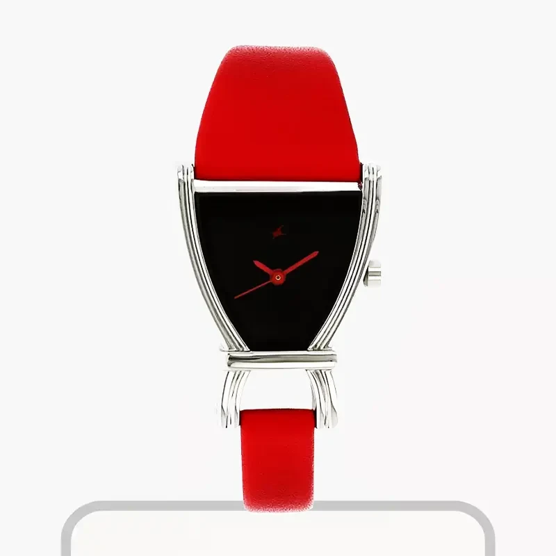 Fastrack Black Dial Red Leather Ladies Watch- 6095SL03 | Watch Shop BD