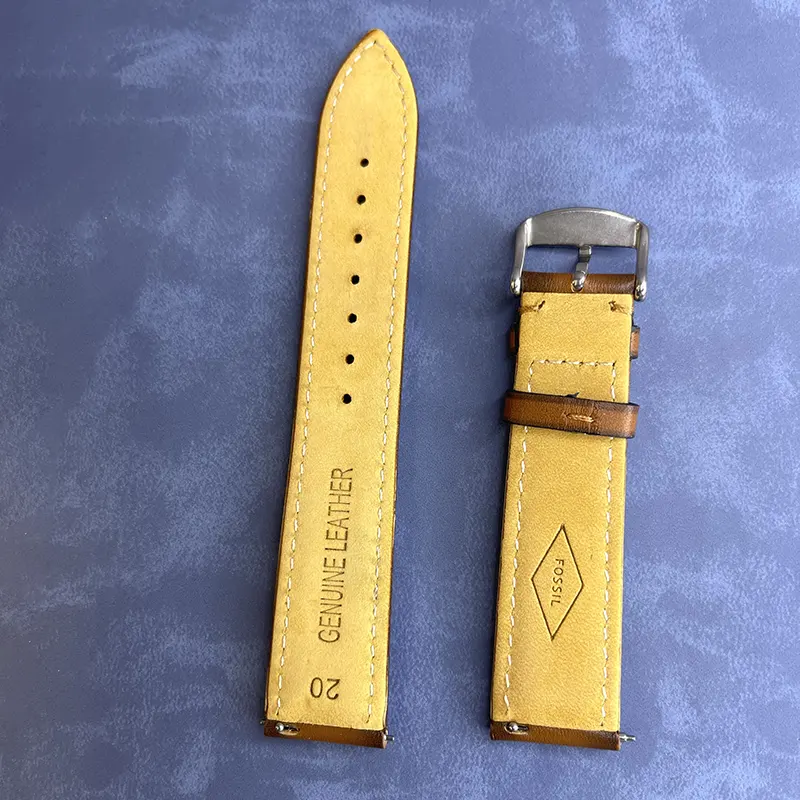 Fossil 20mm Dark Brown Color Leather Watch Strap | Watch Shop BD