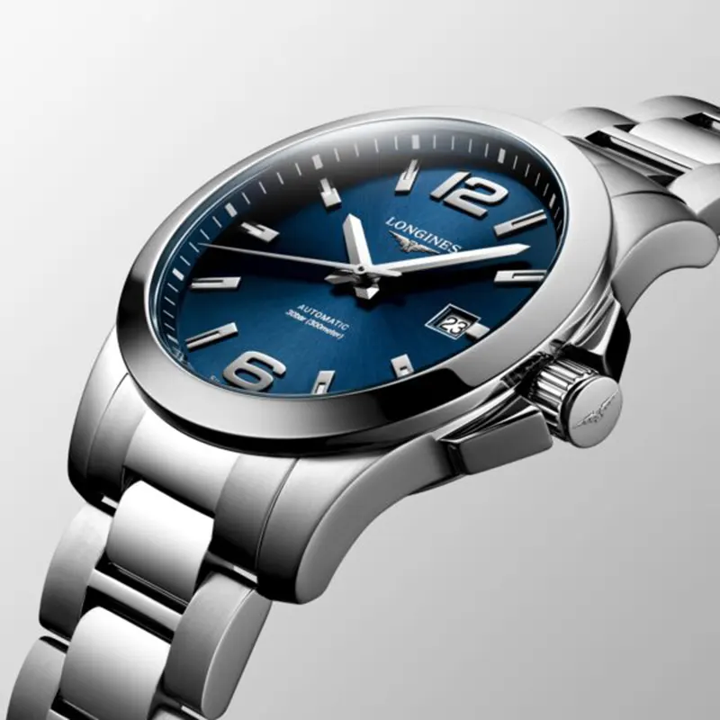Longines Conquest Automatic Blue Dial Sapphire Men's Watch- L3.777.4.99 ...