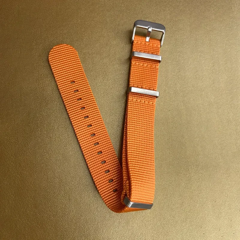 Nylon 22mm Orange Nato Watch Strap With Stainless Steel Buckle | Watch ...