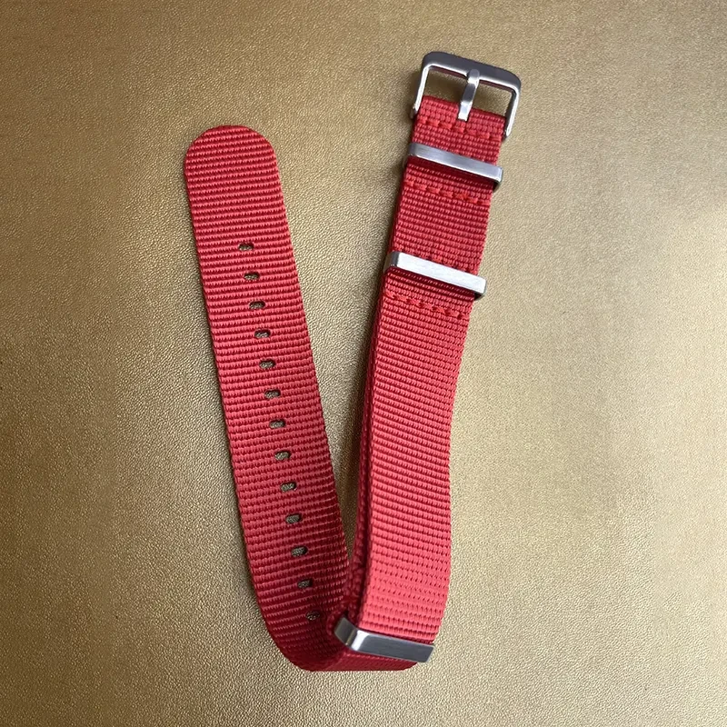 Nylon 22mm Red Nato Watch Strap With Stainless Steel Tang | Watch Shop BD