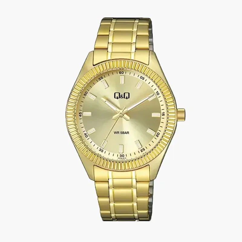 Q&Q Japan Quartz Gold 40mm Dial Gold-tone Men's Watch- QZ48J010Y ...