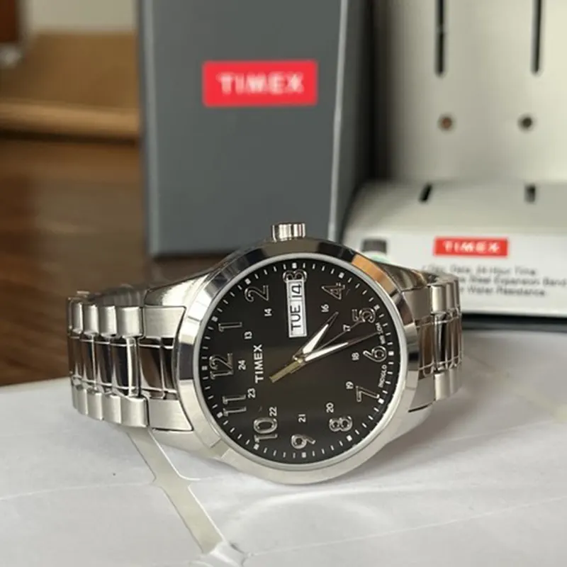 Timex Silver-tone Black Dial Unisex Watch- T2M932 | Watch Shop BD