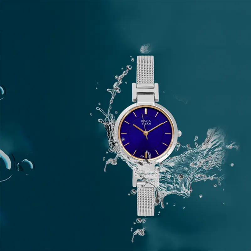 Titan Raga Viva Blue Dial Attractive Ladies Watch- 2608SM02 | Watch Shop BD