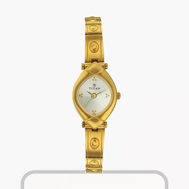 Titan Silver Dial Gold-tone Band Ladies Watch- 2417YM01 | Watch Shop BD