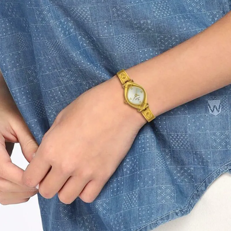 Titan Silver Dial Gold-tone Band Ladies Watch- 2417YM01 | Watch Shop BD